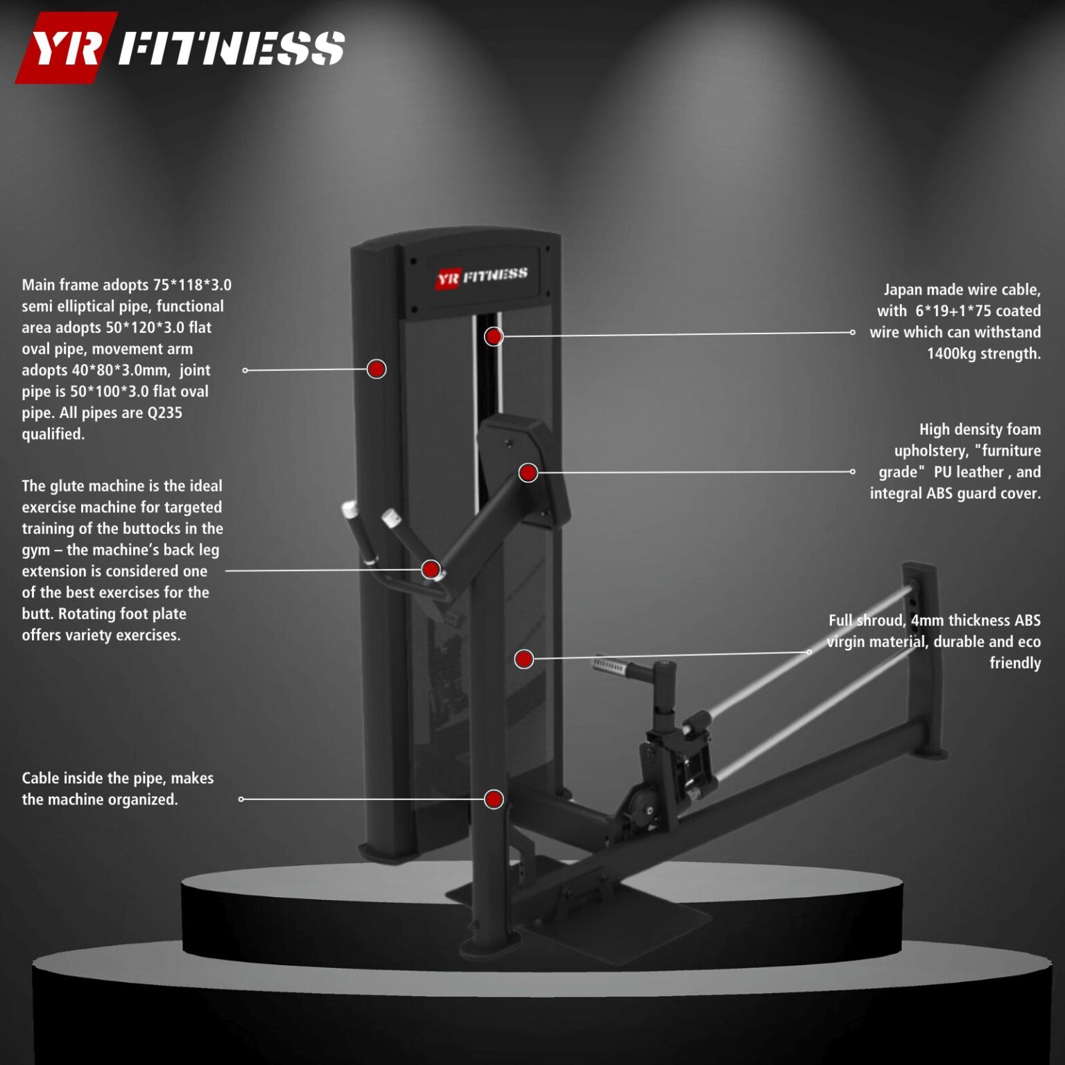 Gluteus Maximus, Glute Machine For Commercial Gym | YR Fitness