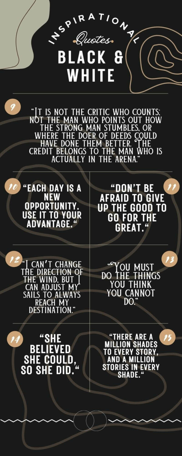 Get Inspired: 40+ Black And White Motivational Quotes - YR Fitness